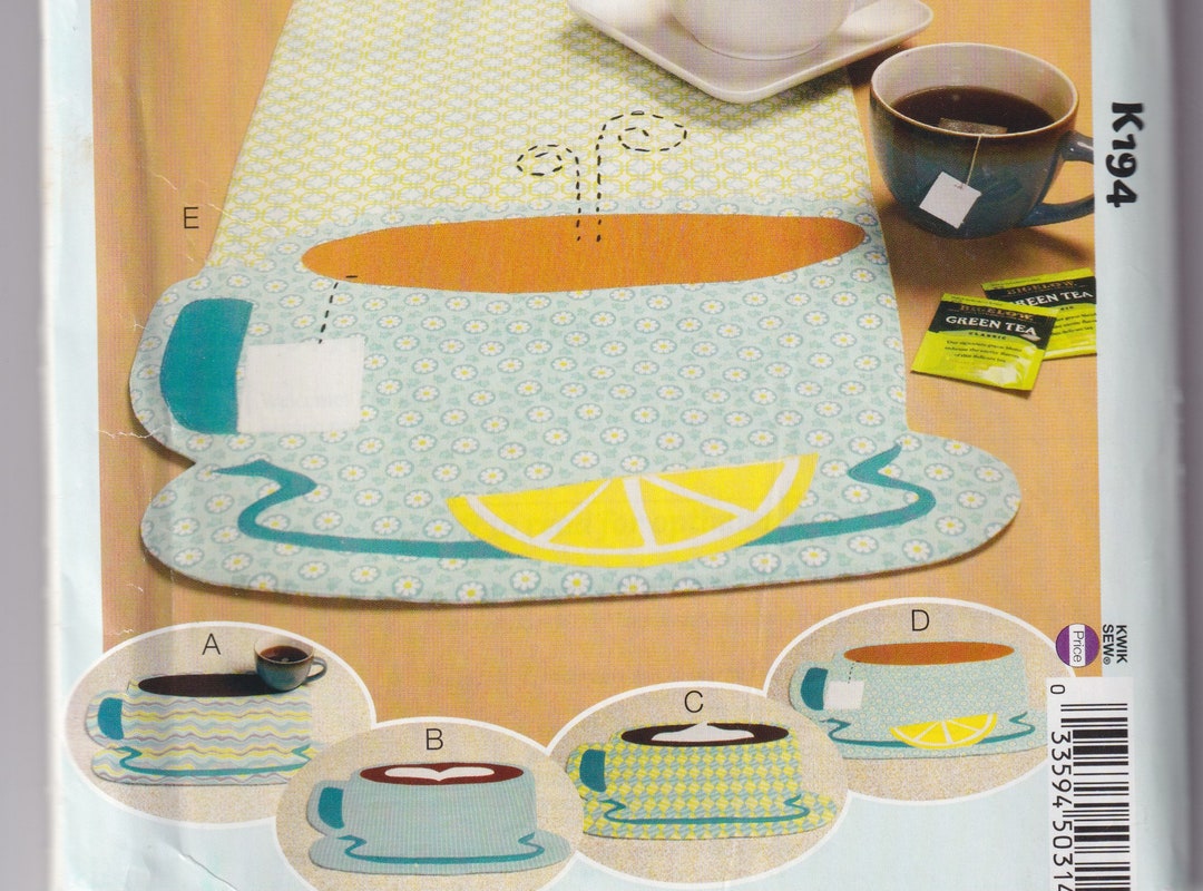Craft Sewing Pattern Kwik Sew Ellie Mae Designs K194 194 Breaktime! Tea Coffee Cup Placemats and ...
