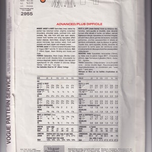 1990s Misses Vintage Sewing Pattern Vogue Attitudes International 2955 ...