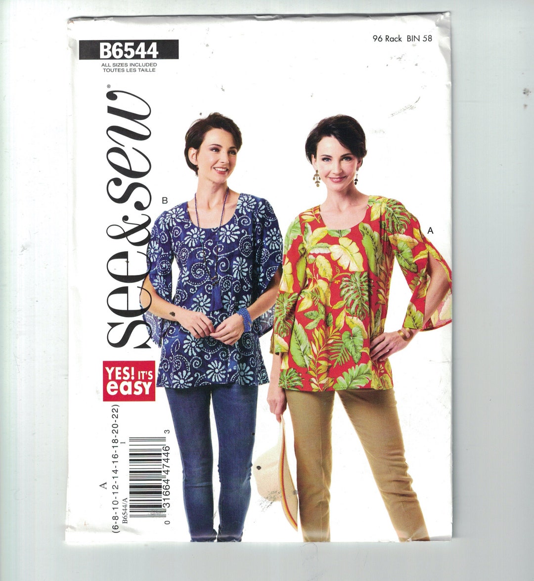 Misses Sewing Pattern See and Sew B6544 6544 Easy Loose Fitting ...