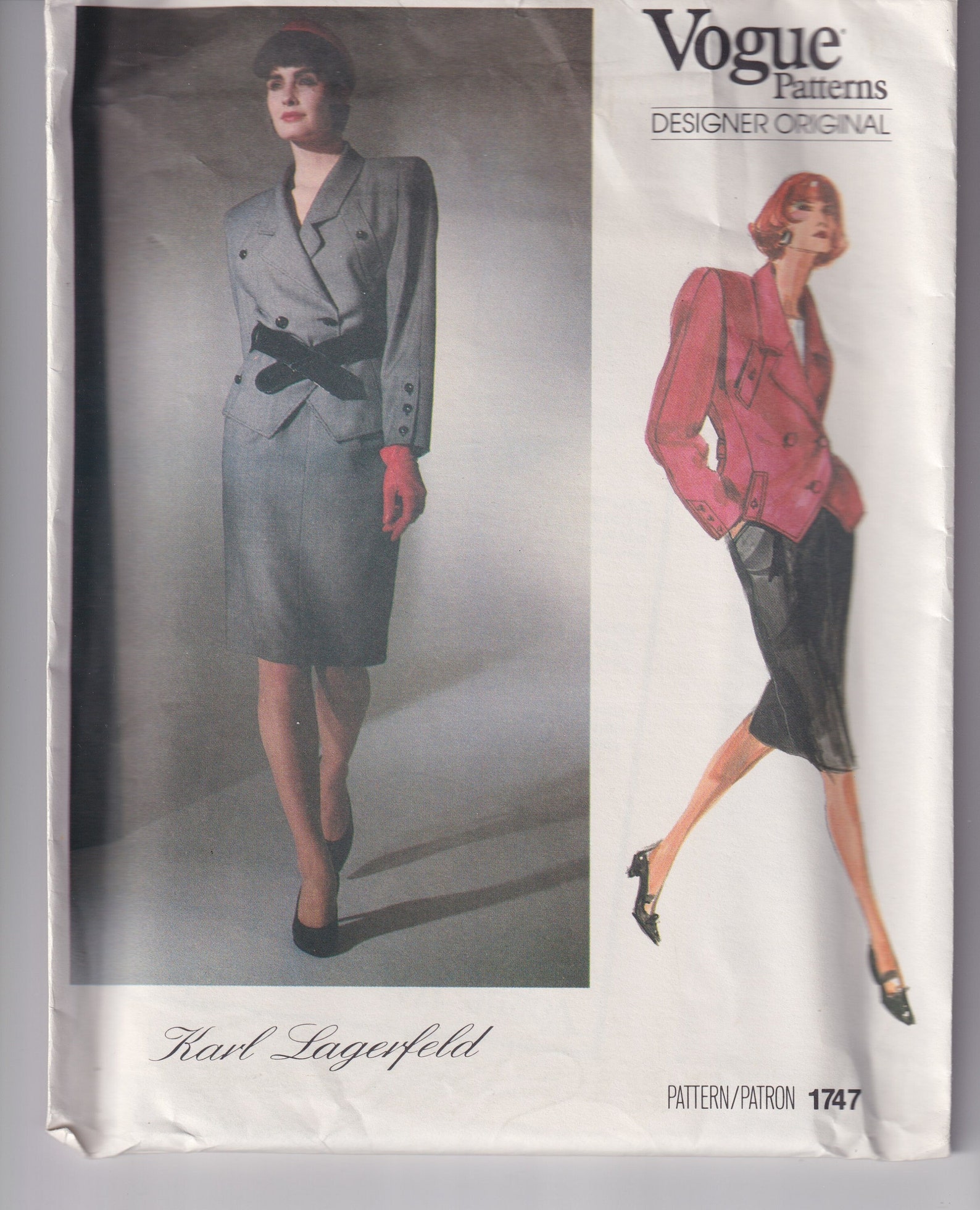 1980s Vintage Sewing Pattern Vogue Paris Original 1747 Karl Lagerfeld ...
