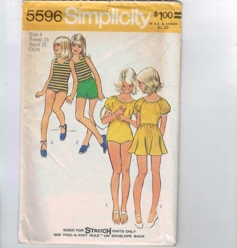 1970s Vintage Sewing Pattern Simplicity 5596 Toddler Girls - Etsy