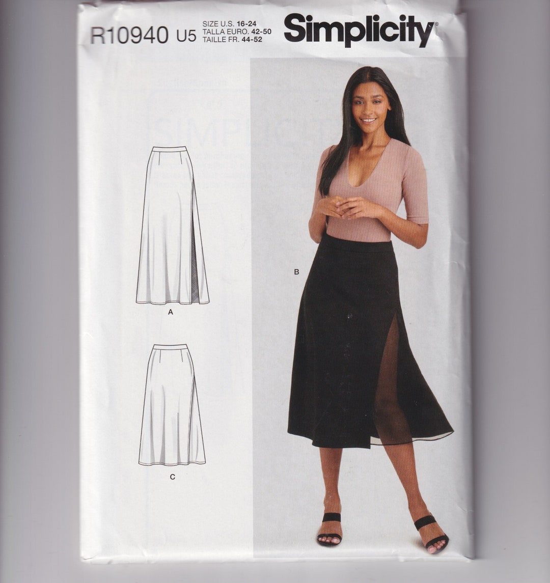 Misses Sewing Pattern Simplicity S9238 9238 R10940 Skirts With Illusion ...