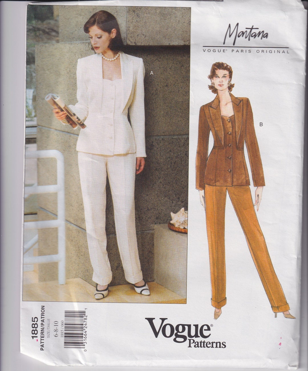1990s Sewing Pattern Vogue Paris Original 1885 Montana Designer Jacket ...
