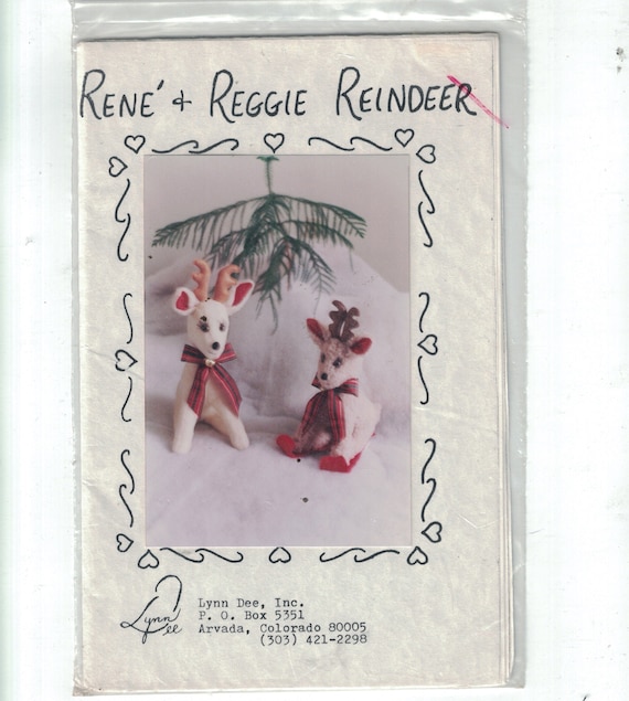 Craft Sewing Pattern Lynn Dee Rene and Reggie Reindeer Felt - Etsy