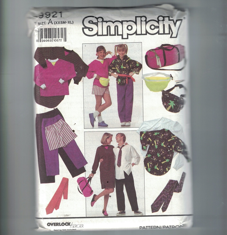 1990s Vintage Sewing Pattern Simplicity 9921 Unisex Misses | Etsy