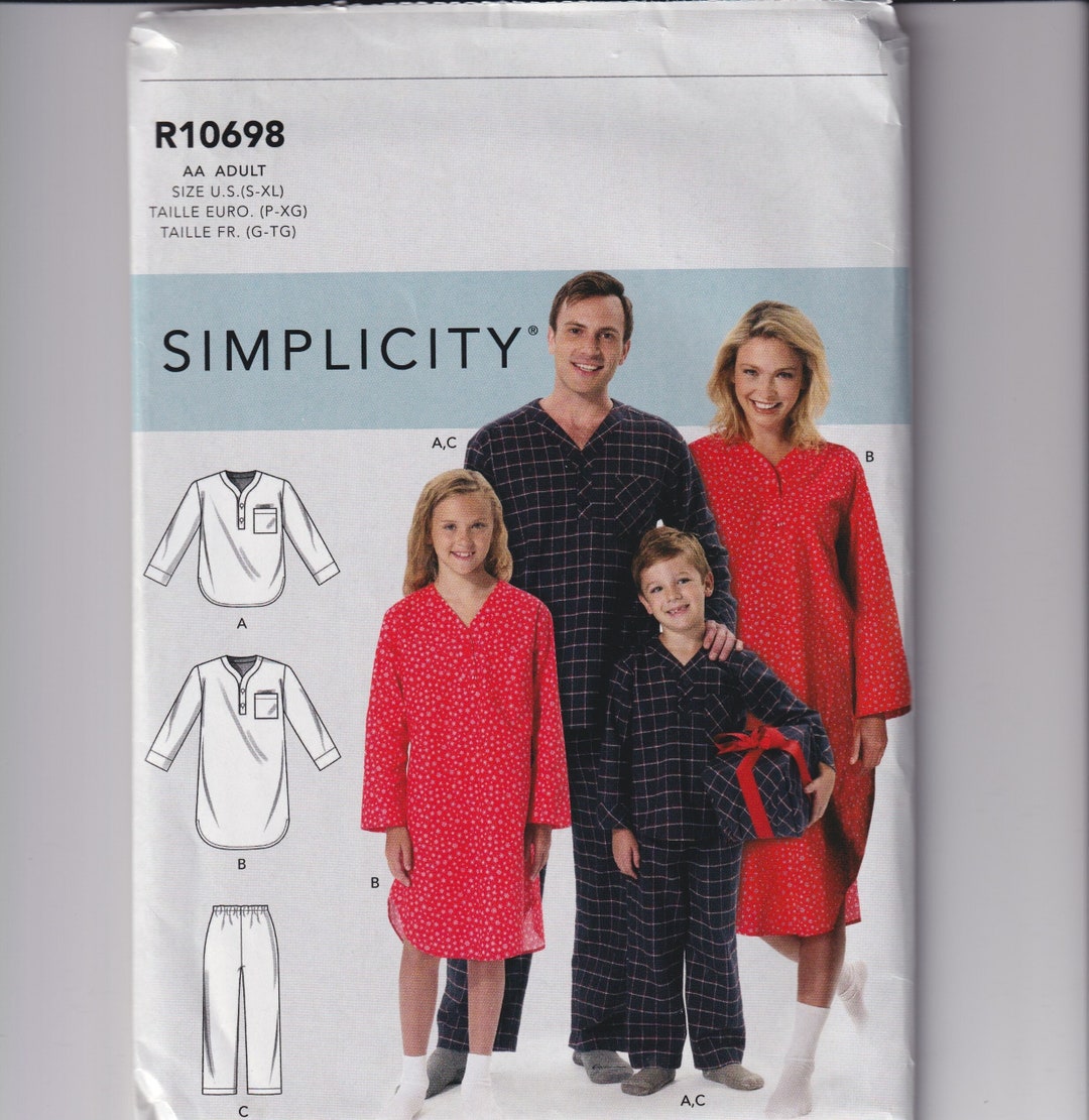 Unisex Sewing Pattern Simplicity S9211 9211 R10698 Family Pajamas Pjs ...