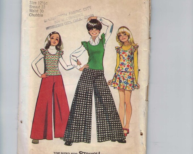 1970s Vintage Girls Sewing Pattern Simplicity 5763 Chubby - Etsy