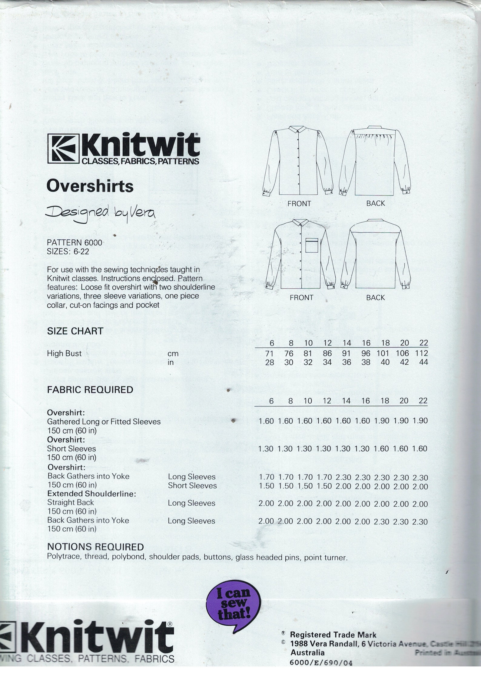 1980s Vintage Sewing Pattern Knitwit Pattern 6000 Misses | Etsy