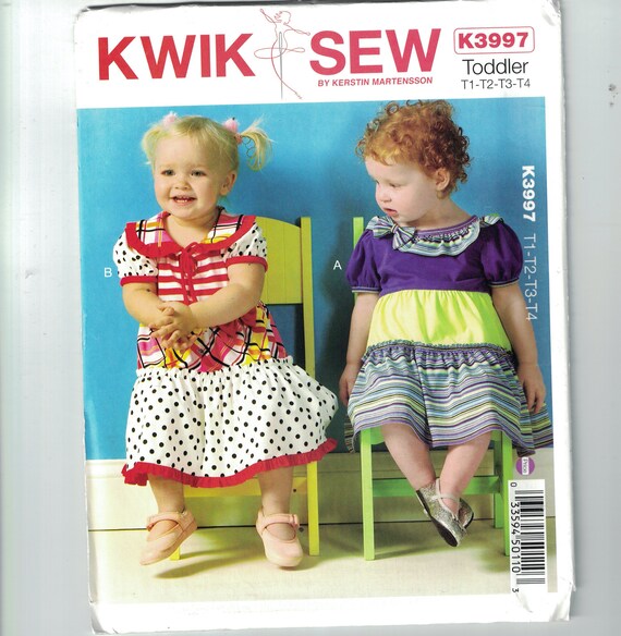 Girls Sewing Pattern Kwik Sew K3997 3997 Toddlers Dresses | Etsy
