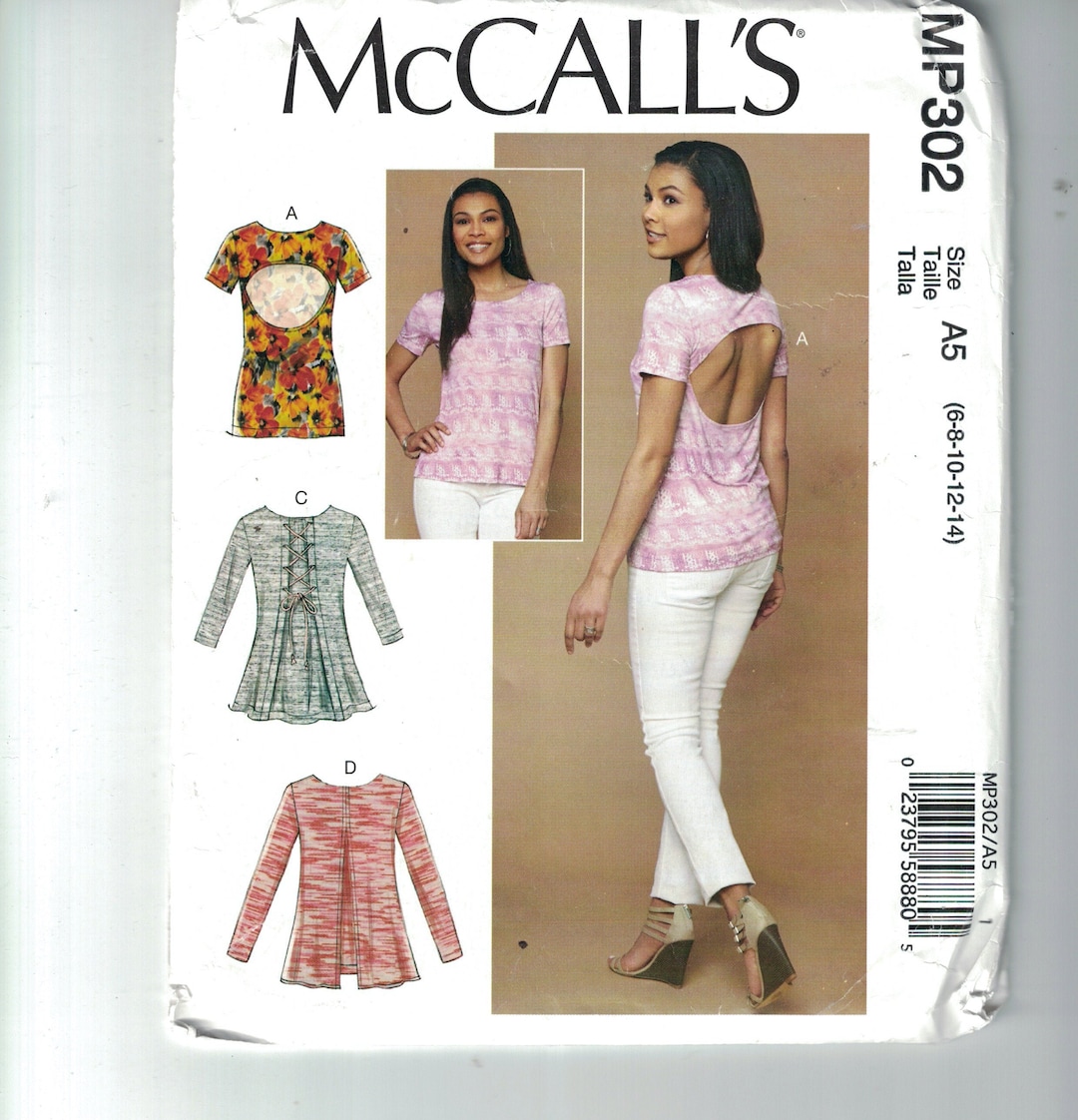 Misses Sewing Pattern Mccalls M7570 7570 MP302 Pullover Fitted Tee ...