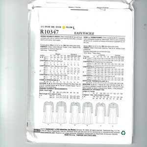 Misses Sewing Pattern Butterick B6707 6707 R10347 Easy Fitted or A Line ...