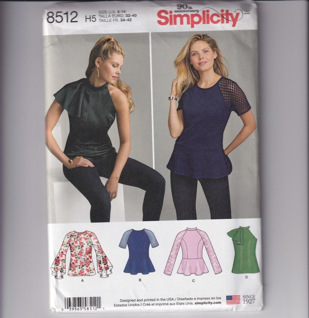 Misses Sewing Pattern Simplicity 8512 Misses and Petite Raglan Sleeve ...