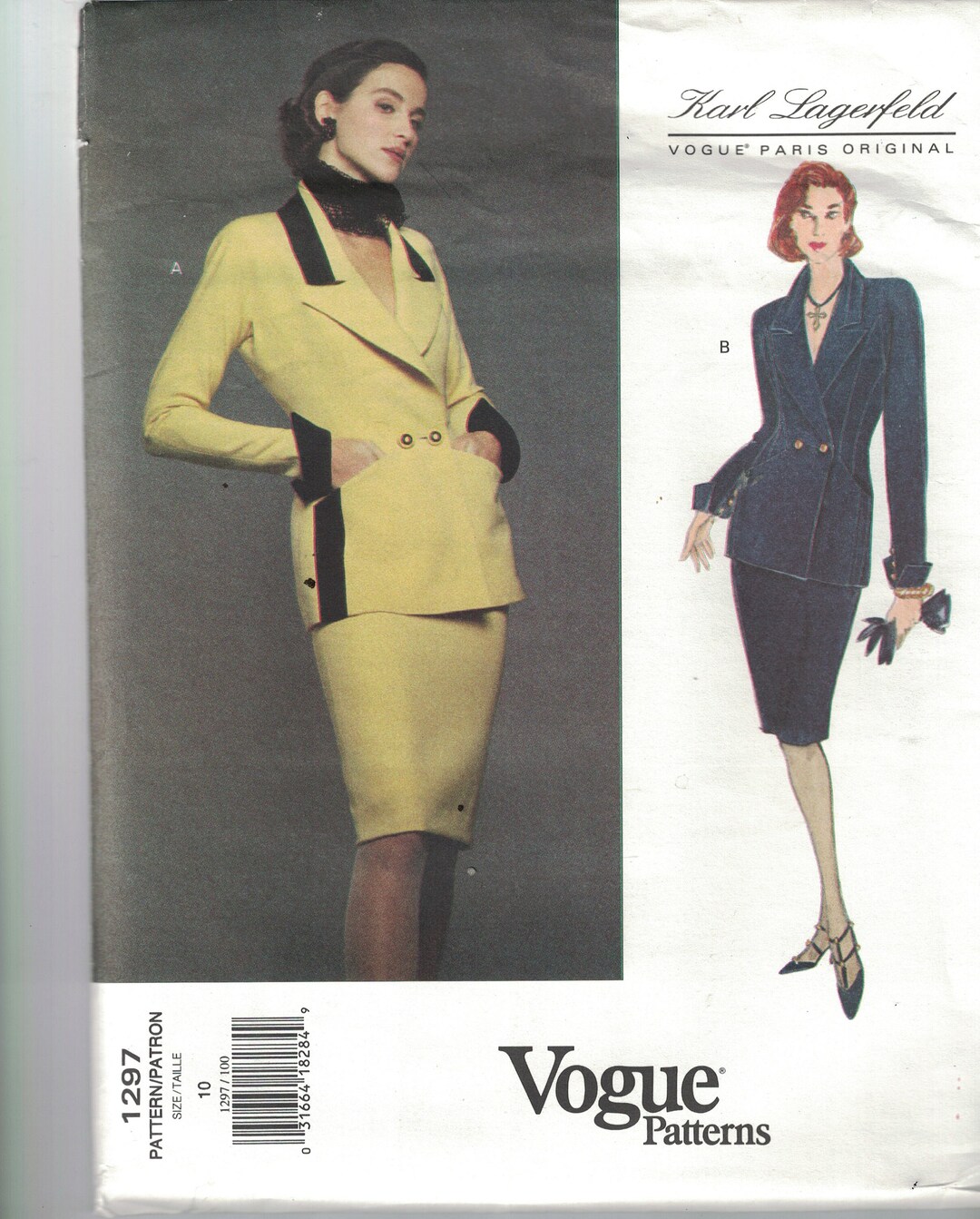 Vintage 1990s Sewing Pattern Vogue 1297 Misses Karl Lagerfeld - Etsy