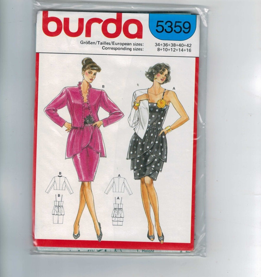 Misses Sewing Pattern Burda 5359 Misses Retro Peplum Cocktail | Etsy