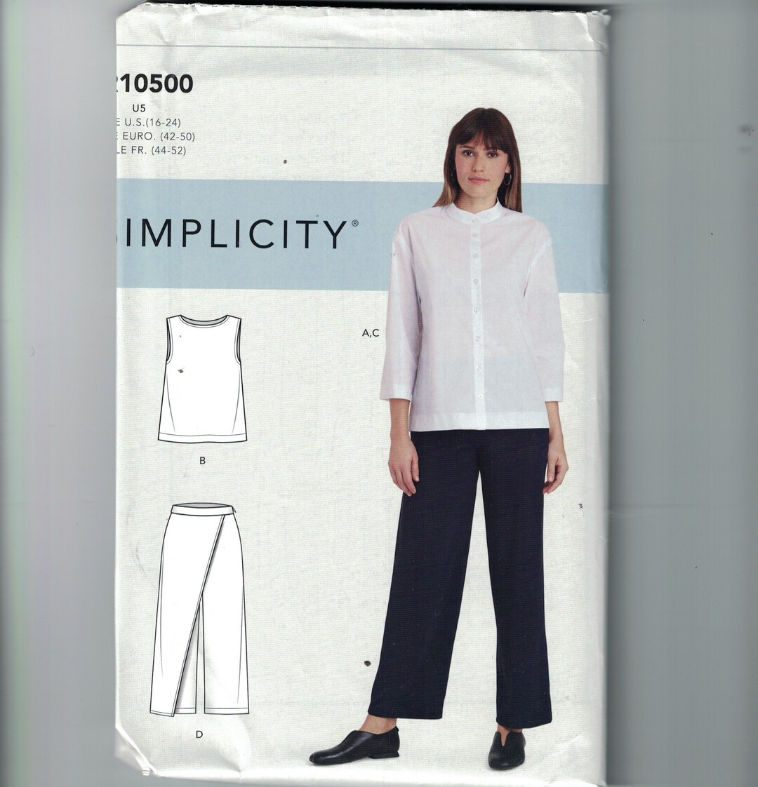 Misses Sewing Pattern Simplicity S9112 9112 R10500 Button Front Top ...