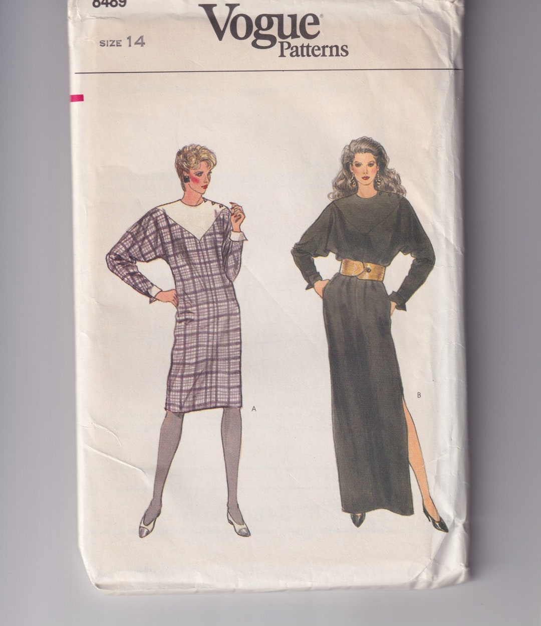 1980s Vintage Sewing Pattern Vogue 8489 Misses Loose Fitting Pullover ...