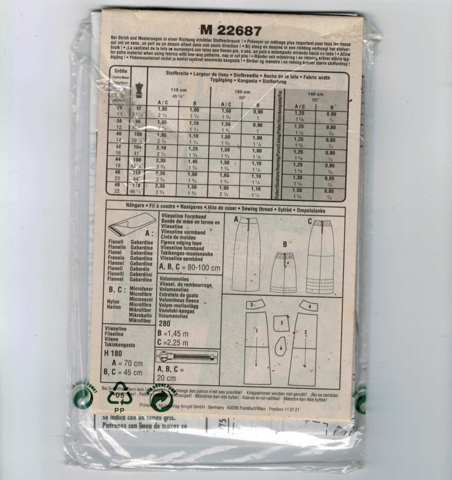 1990s Vintage Sewing Pattern Neue Mode 22687 M22687 Skirt Long | Etsy