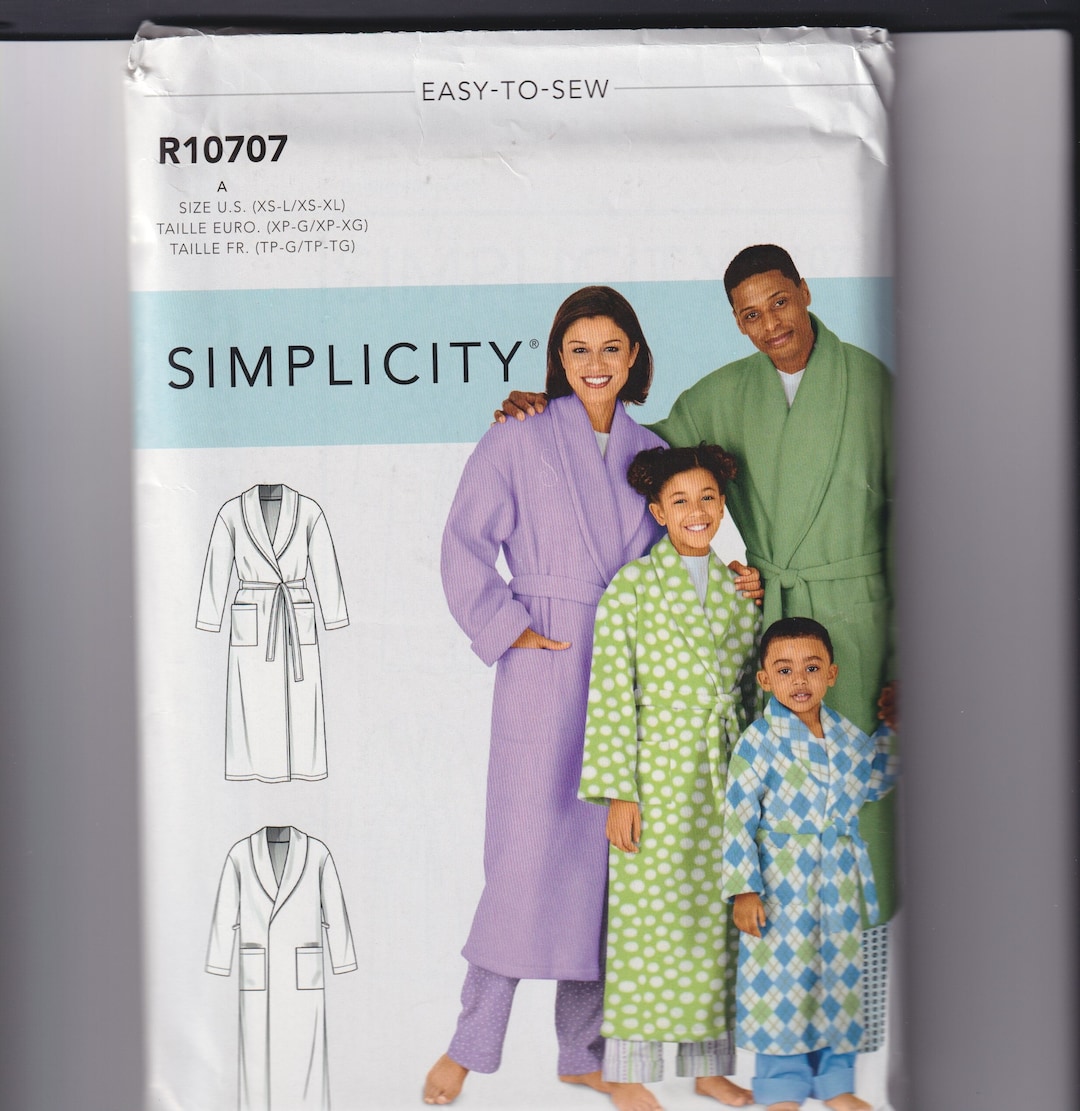 Unisex Sewing Pattern Simplicity 1562 R10707 Family Pajamas Lounge ...