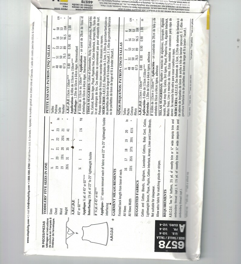 Kids Sewing Pattern New Look 6578 Girls Easy A Line Dress - Etsy