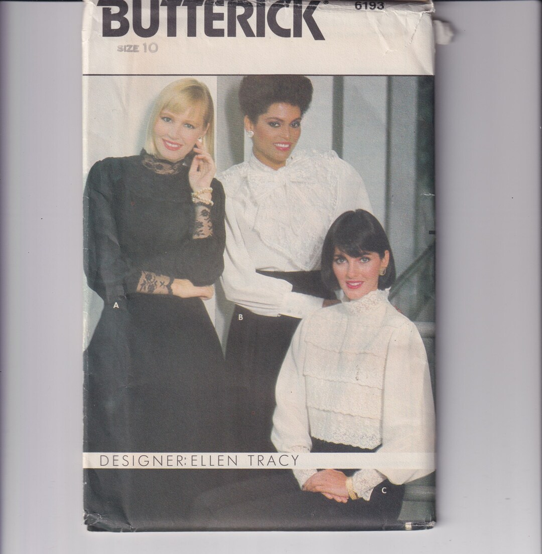 1980s Misses Sewing Pattern Butterick 6193 Misses Back Buttoned ...