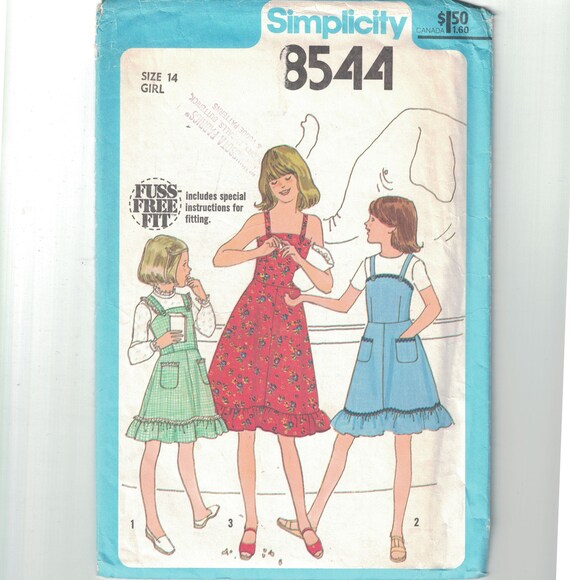 1970s Vintage Sewing Pattern Simplicity 8544 Girls Teens Easy - Etsy