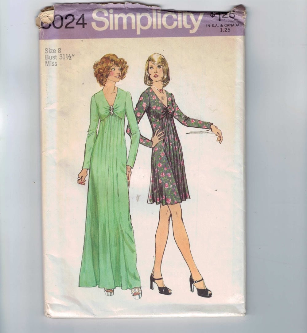 1970s Vintage Sewing Pattern Simplicity 6024 Misses High | Etsy