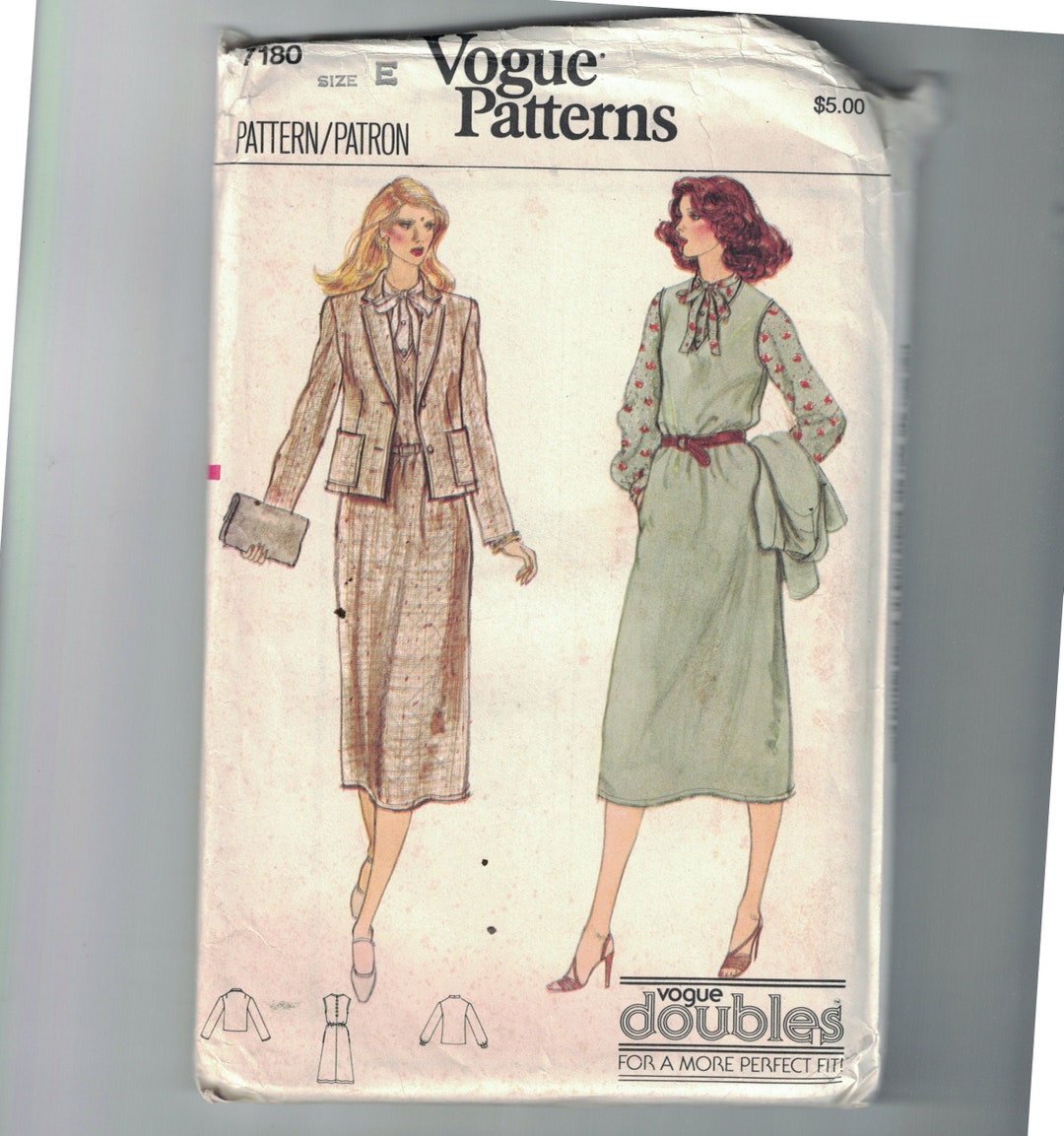 1970s Vintage Sewing Pattern Vogue 7180 Misses Jacket Jumper Blouse ...