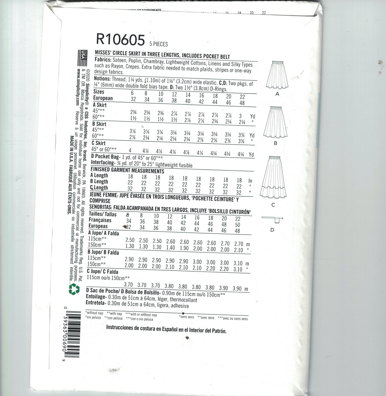 Misses Sewing Pattern Simplicity S9144 9144 R10605 Misses | Etsy