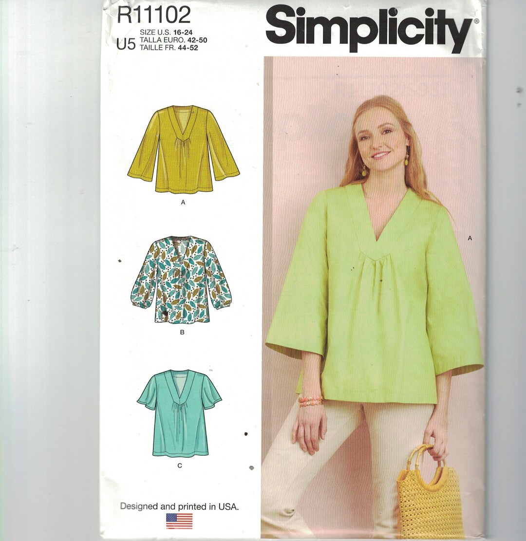 Misses Sewing Pattern Simplicity S9333 9333 R11102 Misses Top With ...