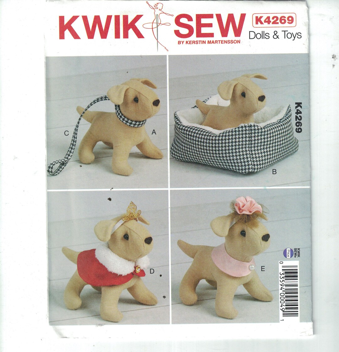 Craft Pattern Kwik Sew K4269 4269 Toy Dog and Accessories for 18 Inch ...