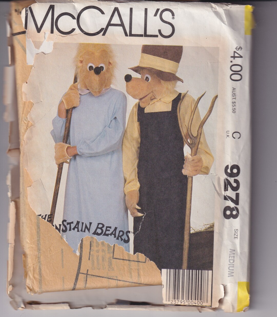 1980s Vintage Sewing Pattern Mccalls 9278 Unisex Halloween Costume ...