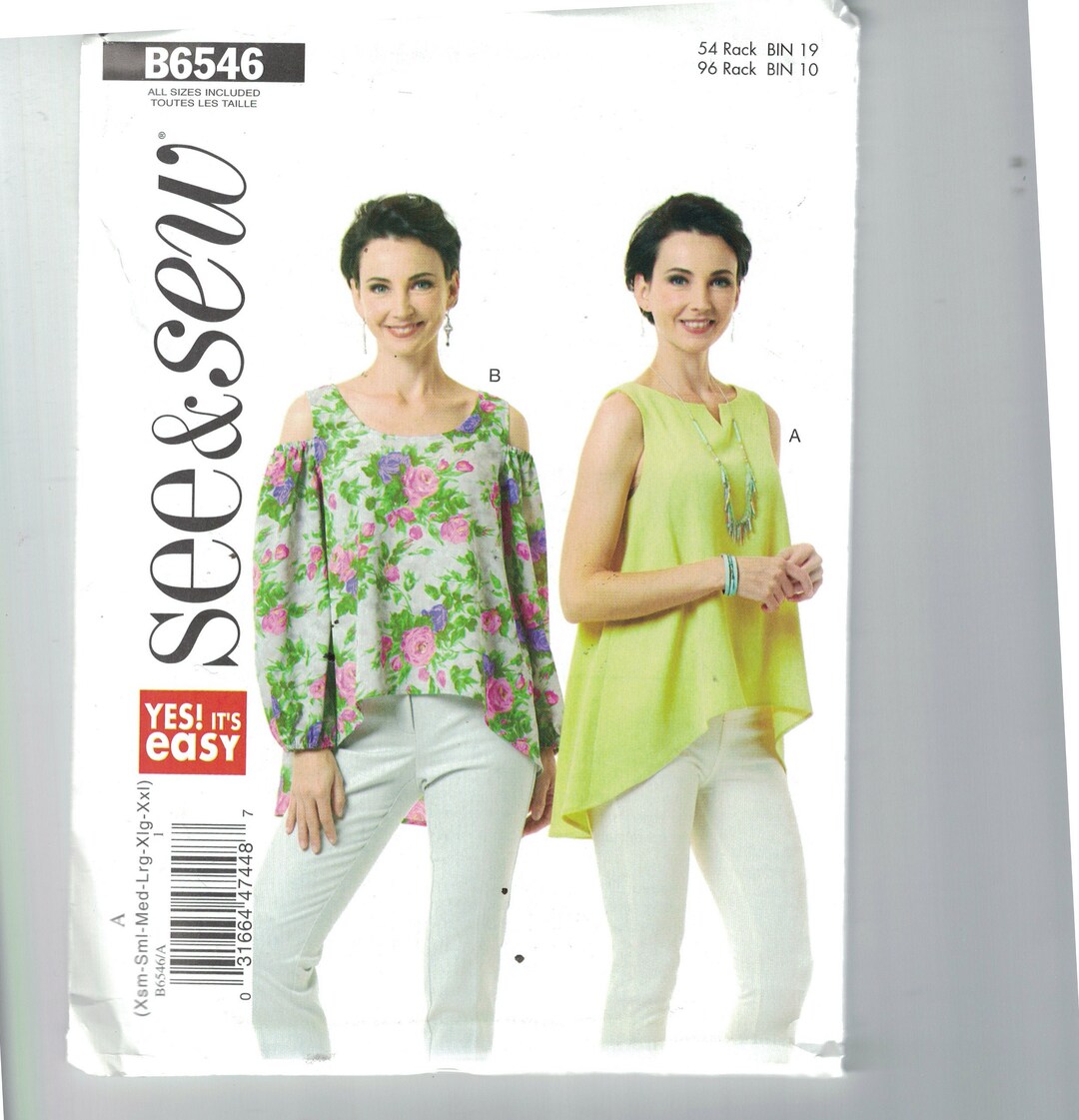 Misses Sewing Pattern See and Sew B6546 6546 Easy Pullover Loose ...