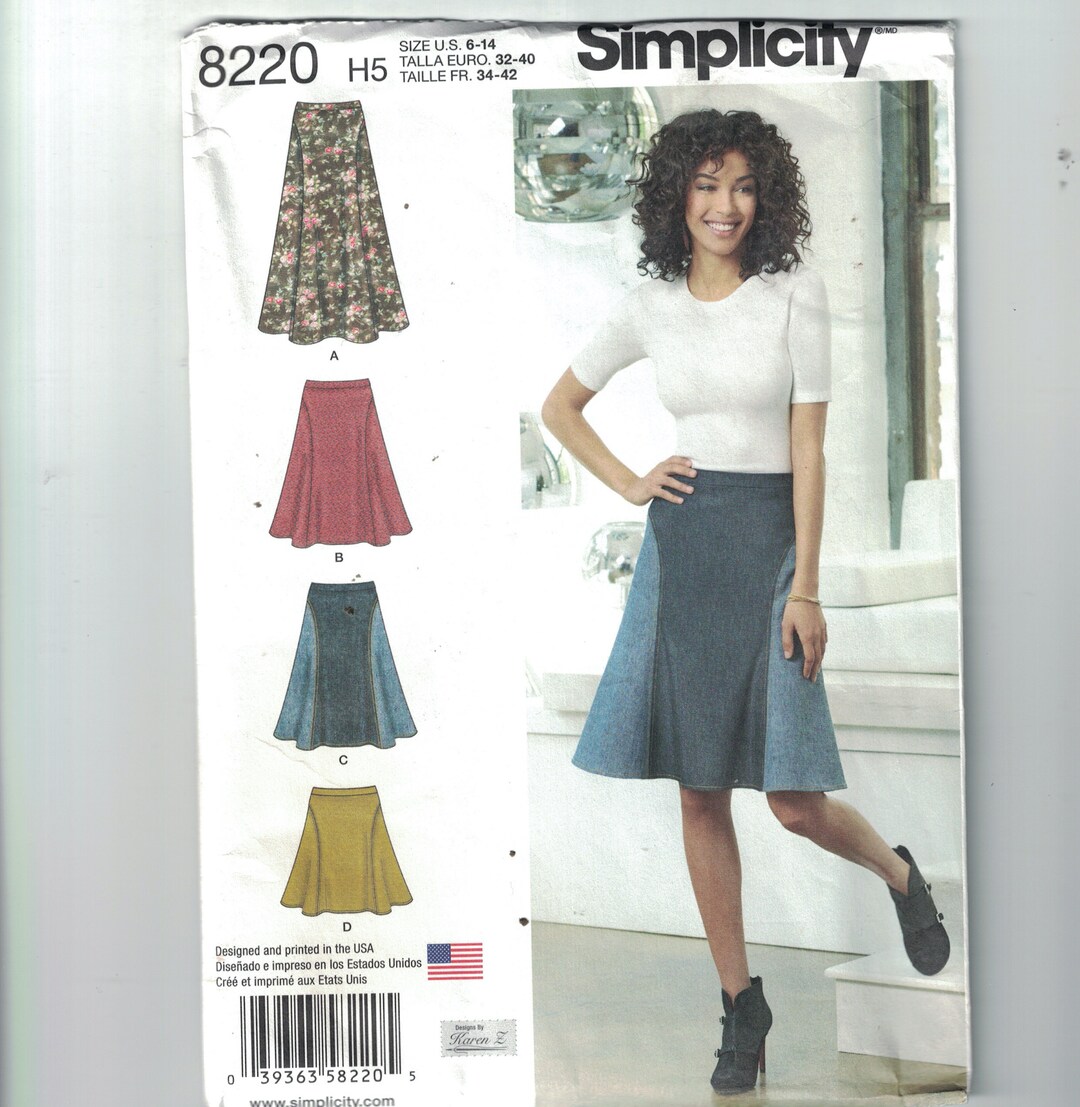 Misses Sewing Pattern Simplicity 8220 Flared Skirt in Three Lengths ...
