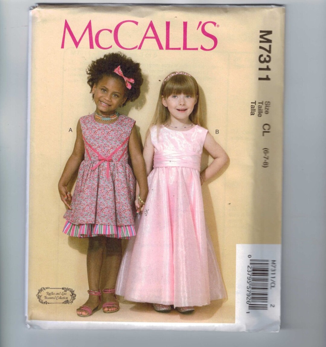 Girls Sewing Pattern Mccalls M7311 7311 Girls Full Skirt Party Dress ...