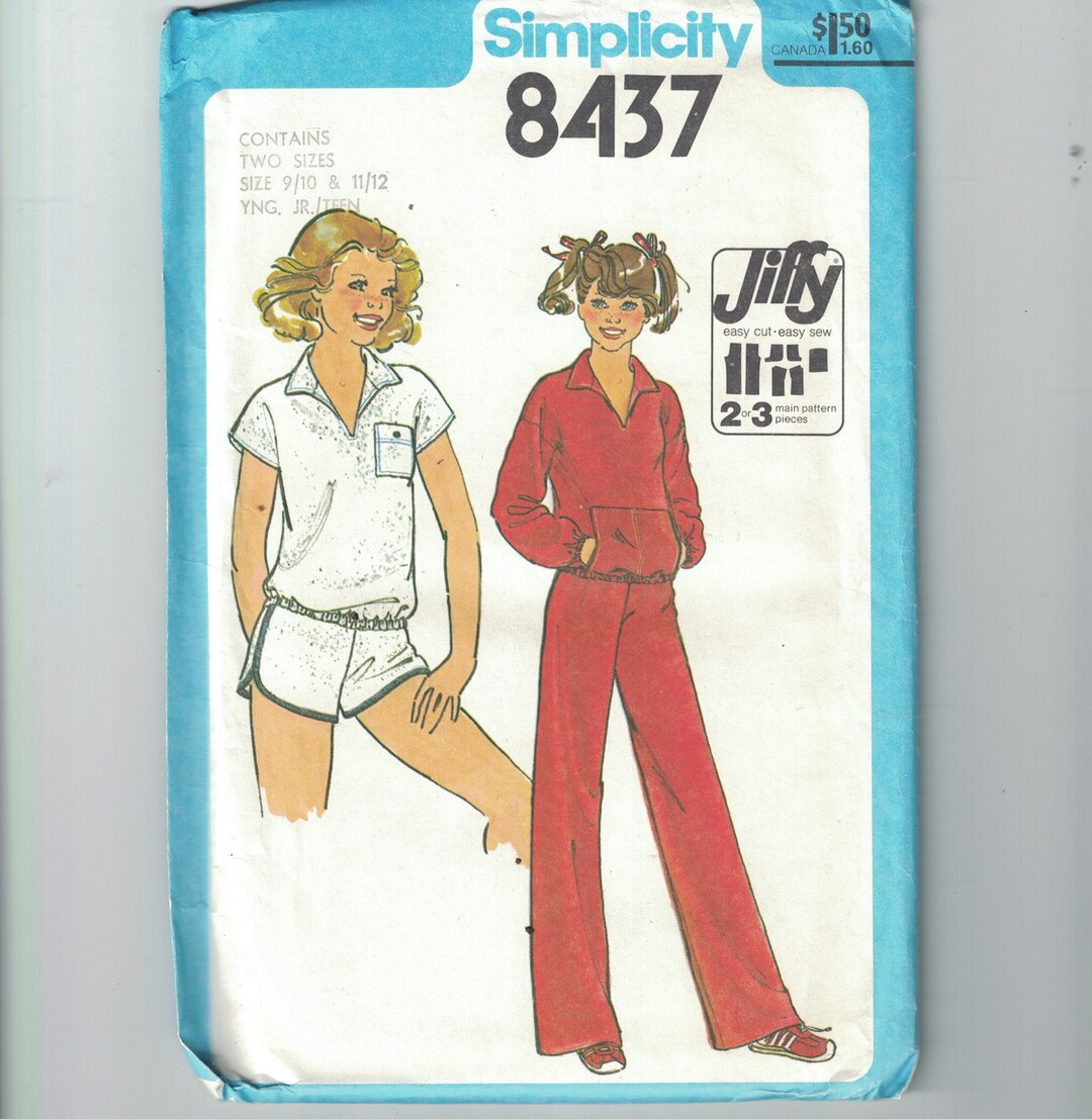 1970s Vintage Sewing Pattern Simplicity 8437 Easy Jiffy Track Suit ...