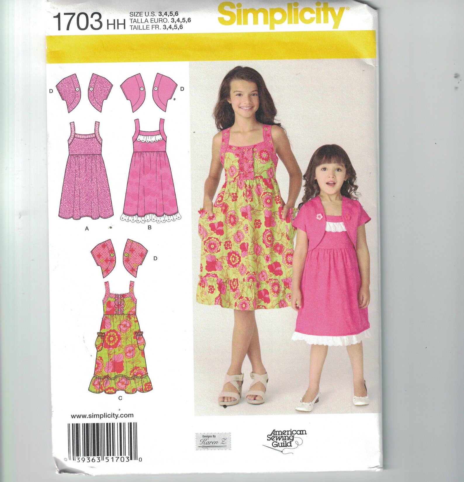 Kids Sewing Pattern Simplicity 1703 Girls Summer Boutique - Etsy