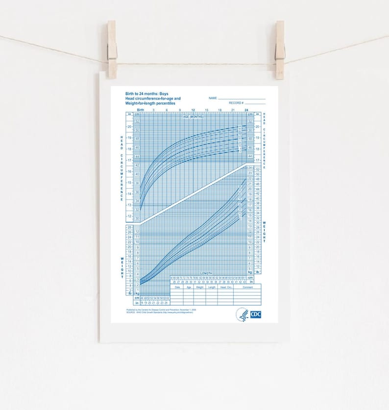 Printable Boys Growth Chart | Baby Head Circumference Tracker ...