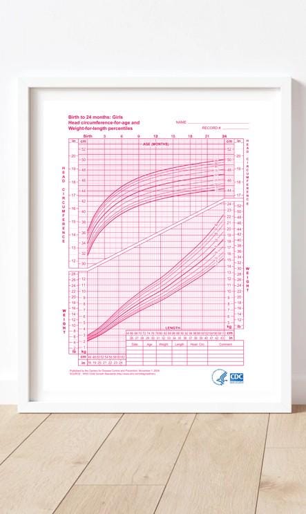 Printable Girls Growth Chart | Baby Head Circumference Tracker ...