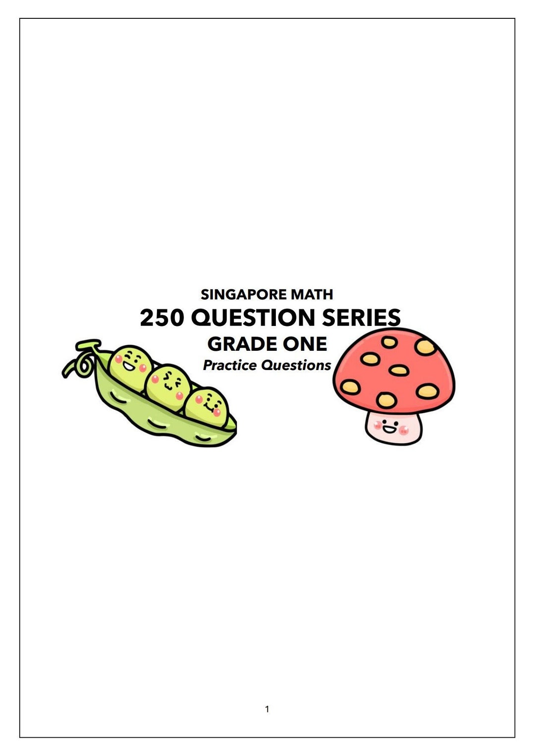 250 Math Question Grade One Problems Worksheets | Singapore Math - Etsy