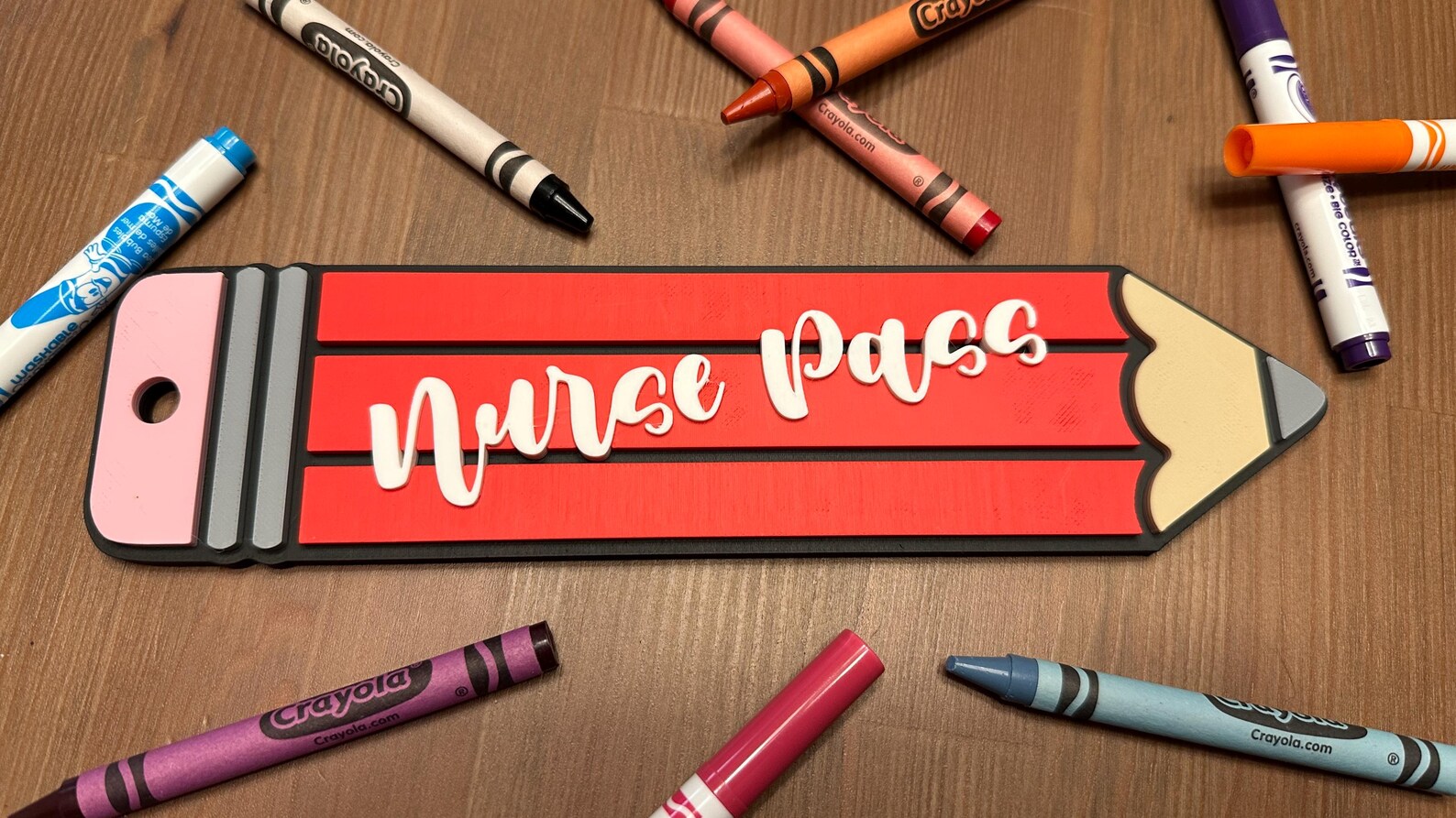 3D Printed Pencil Hall Pass: Teacher Classroom Decor - Etsy