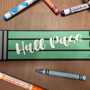 3D Printed Hall Pass | Teacher Gift | Durable, Reusable and Fun School ...