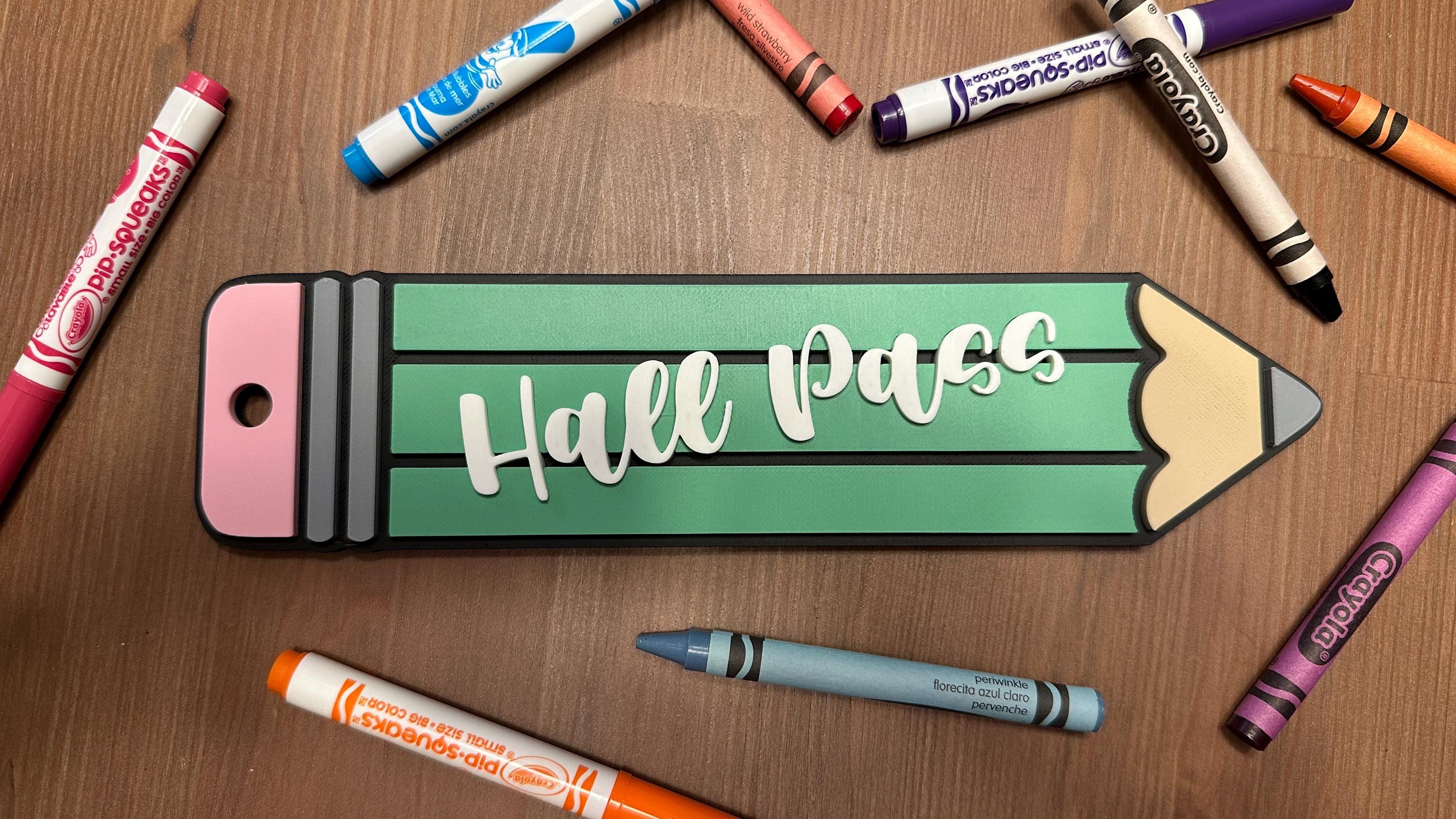 3D Printed Pencil Hall Pass: Teacher Classroom Decor - Etsy