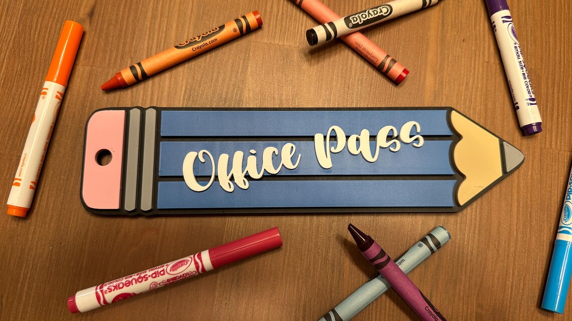3D Printed Pencil Hall Pass: Teacher Classroom Decor - Etsy