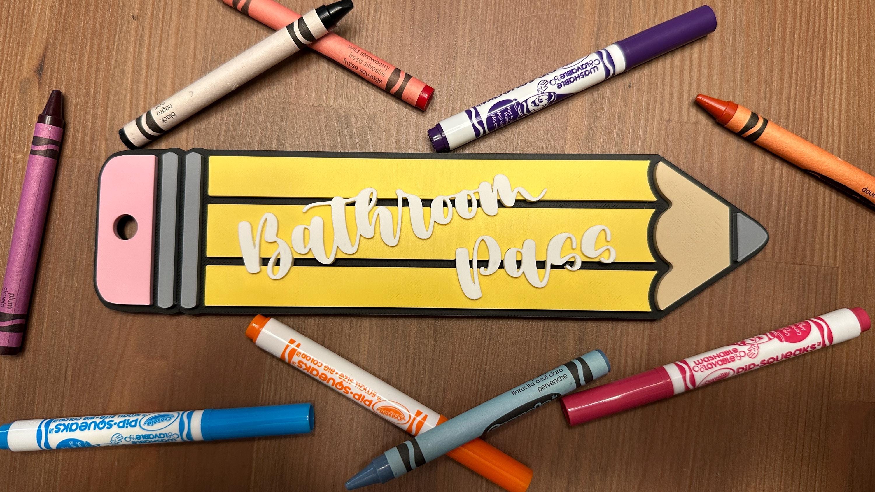 3D Printed Pencil Hall Pass: Teacher Classroom Decor - Etsy