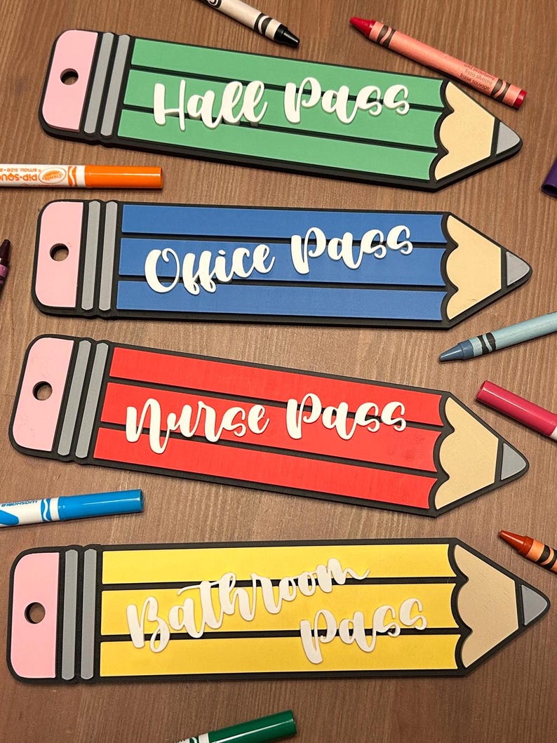 3D Printed Hall Pass | Teacher Gift | Durable, Reusable and Fun School ...