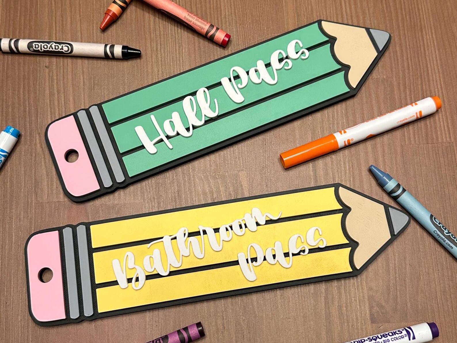 3D Printed Hall Pass | Teacher Gift | Durable, Reusable and Fun School ...