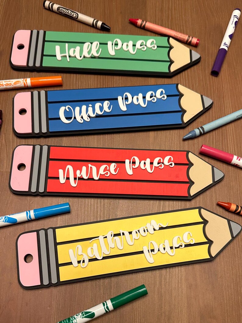 3D Printed Hall Pass | Teacher Gift | Durable, Reusable and Fun School ...