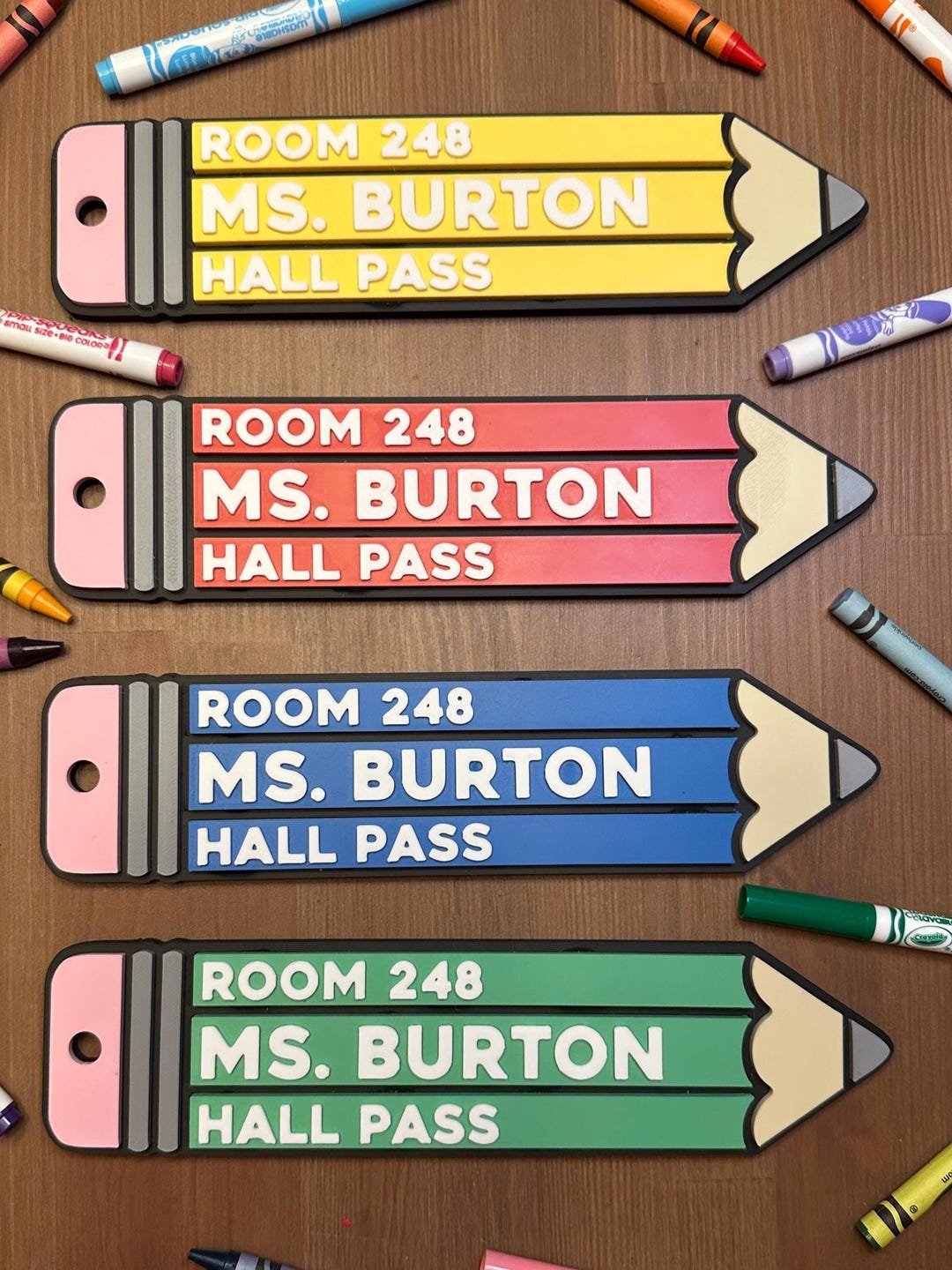 Custom 3D Printed Pencil Hall Pass: Teacher Classroom Decor - Etsy