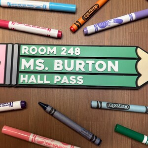 Custom 3D Printed Pencil Hall Pass: Teacher Classroom Decor - Etsy