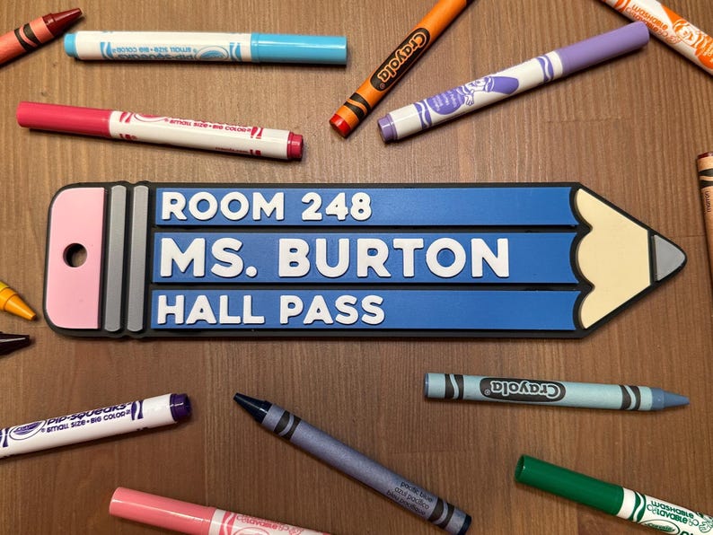 Personalized 3D Printed Hall Pass | Custom Classroom Pass With Name ...